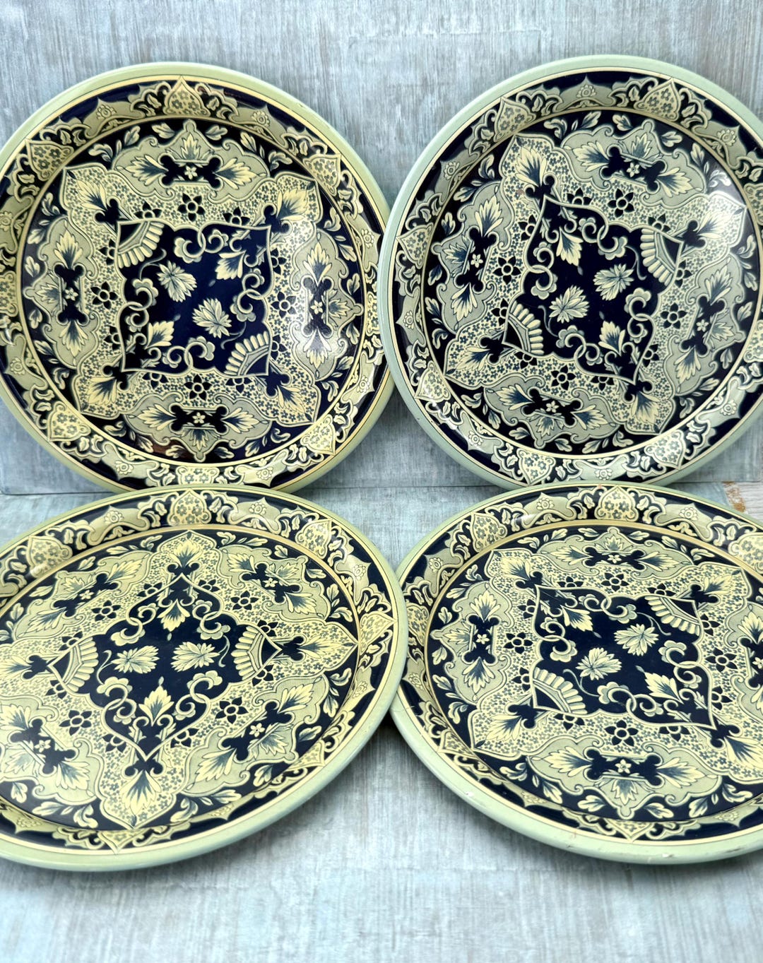 Four Vintage Delft / Holland Tin Litho Plates - Etsy
