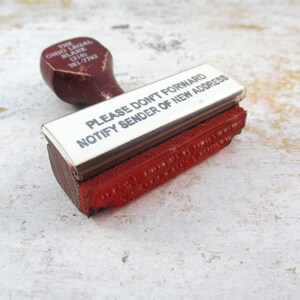 Vintage Office Stamp - Please Don't Forward / Notify Sender of New ...