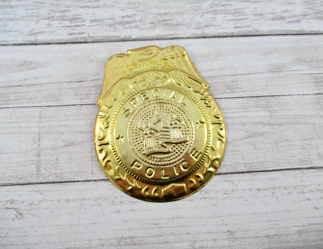 Vintage Tin Gold Toned Special Police Toy Badge - Etsy