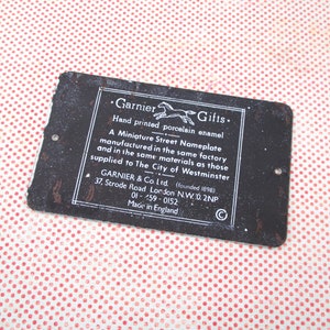 Vintage Garnier Gifts Porcelain Enamel Street Sign Strand Made in ...