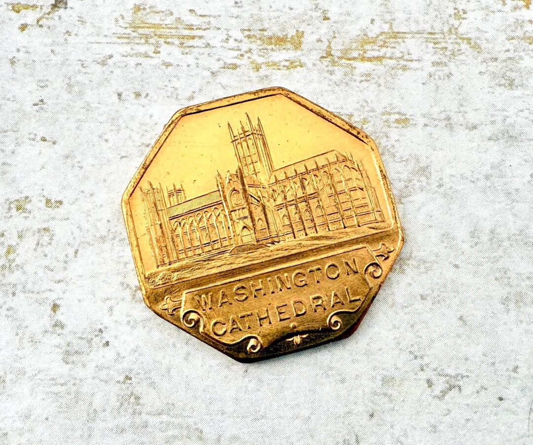 Vintage Washington Cathedral Brass Token - Token of My Offering - Etsy