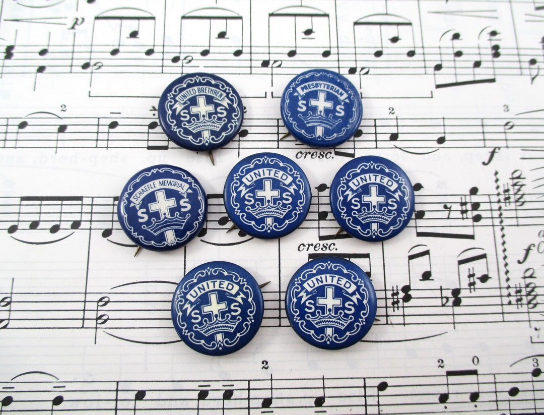 Seven Vintage United Cross and Crown Religious Pin Backs - Etsy