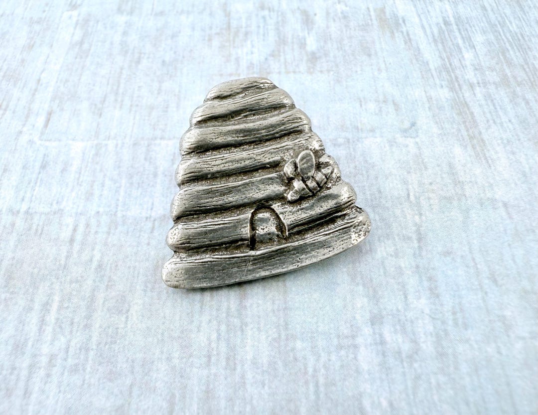 Vintage Barker Pewter Bee and Beehive Pin - Etsy