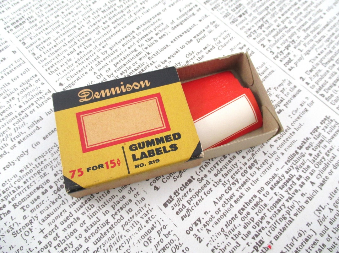 Vintage Box of 56 Dennison's Gummed Labels No. 219 - Etsy