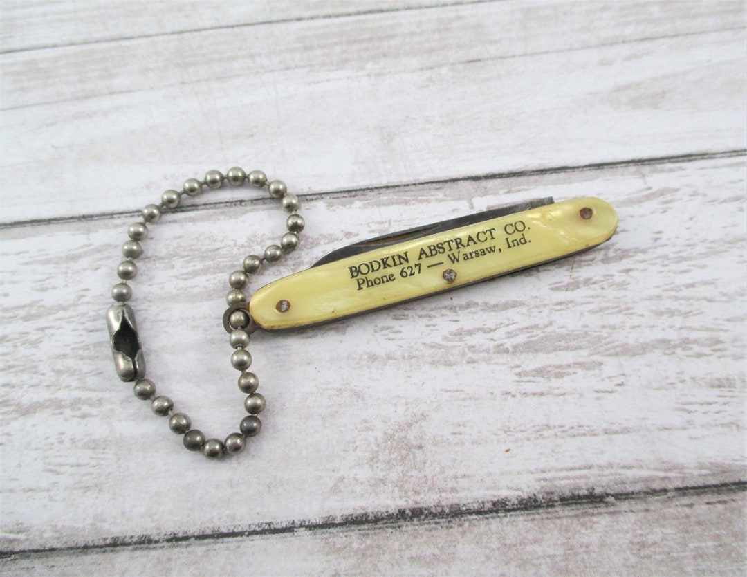 Little Vintage Folding Pocket Knife Bodkin Abstract Co. Warsaw, Ind. - Etsy