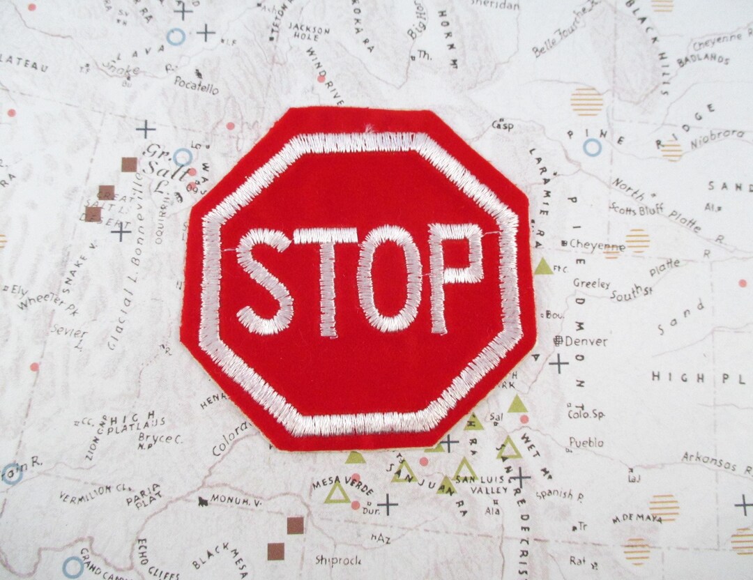 Vintage Stop Sign Patch - Etsy