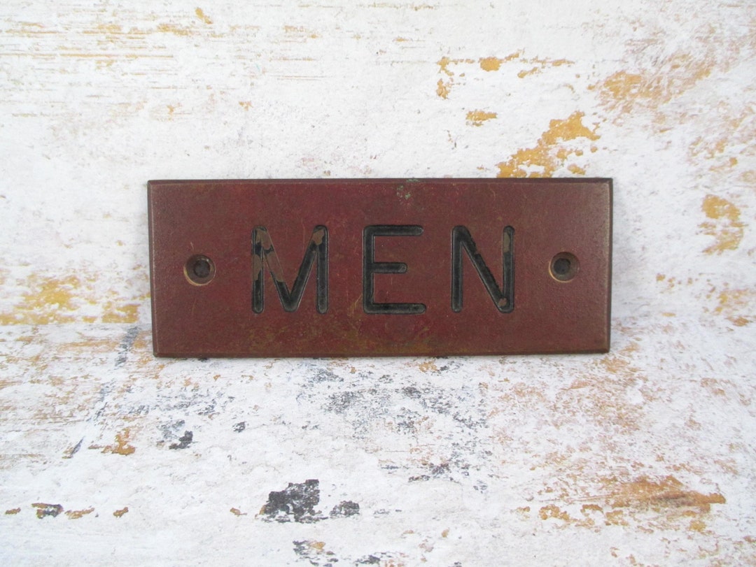 Vintage Brass Painted Men Door Sign - Etsy