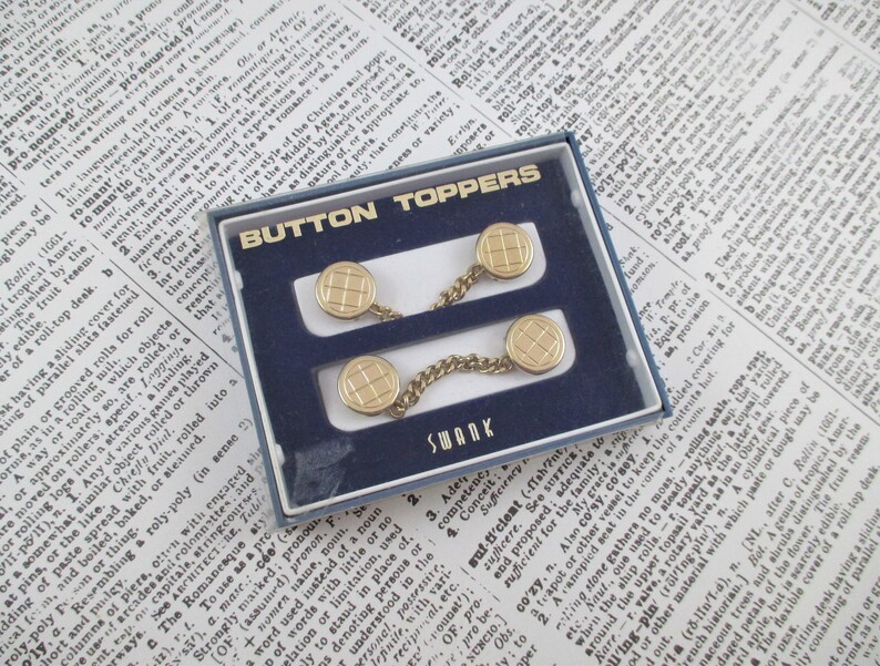 Pair of Vintage Swank Button Toppers New Old Stock | Etsy
