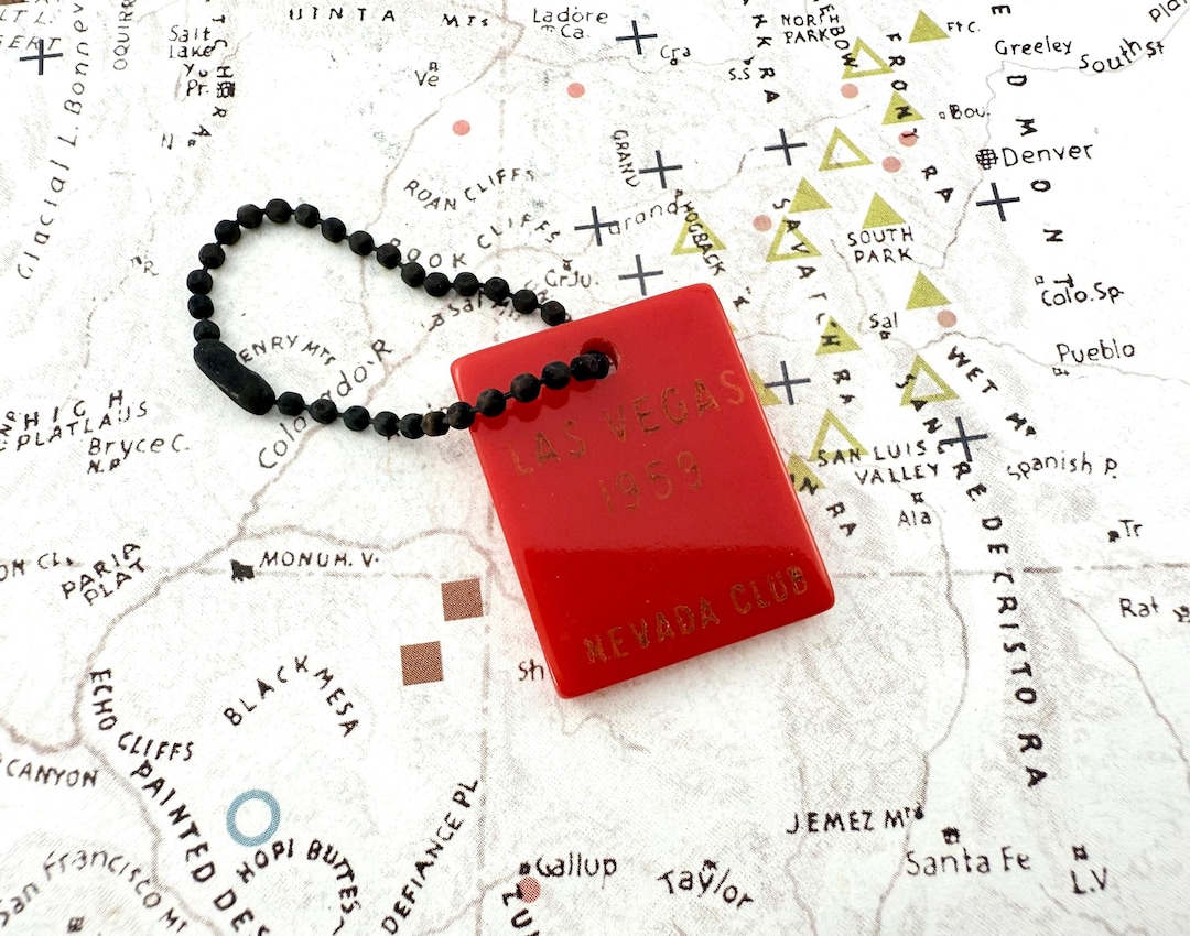 Vintage Red Bakelite Las Vegas Nevada Club Key Chain - 1959 ...