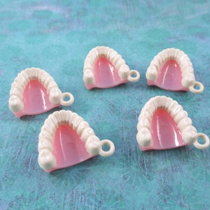 Five Little Vintage Denture / Teeth Charms - Etsy