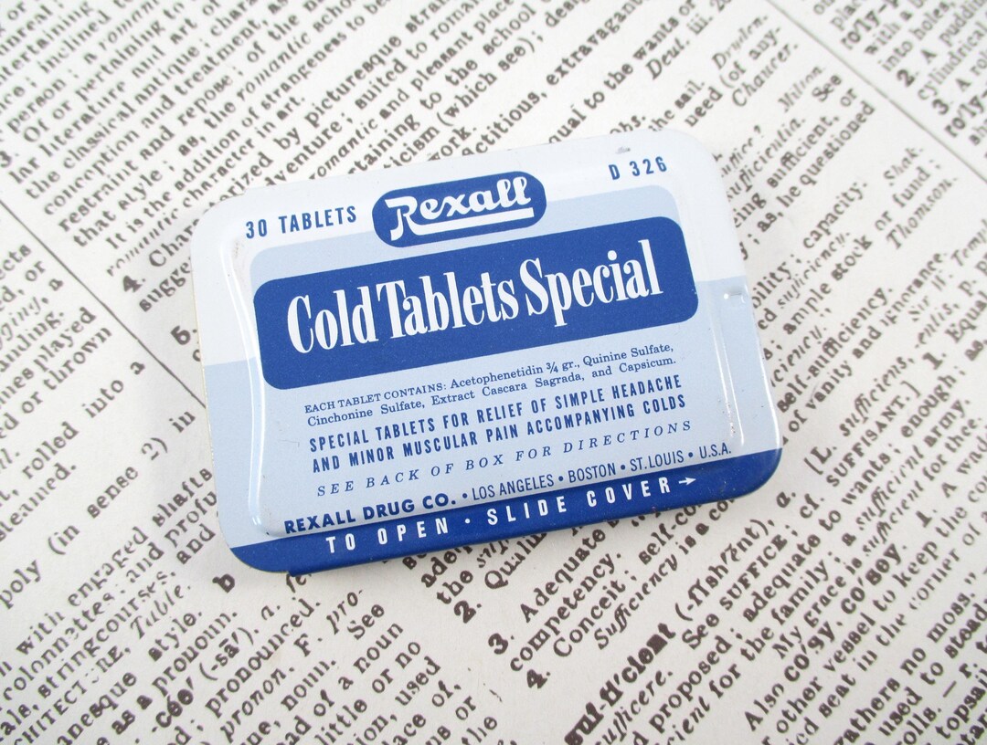 Vintage Rexall Cold Tablets Special Tin - Etsy