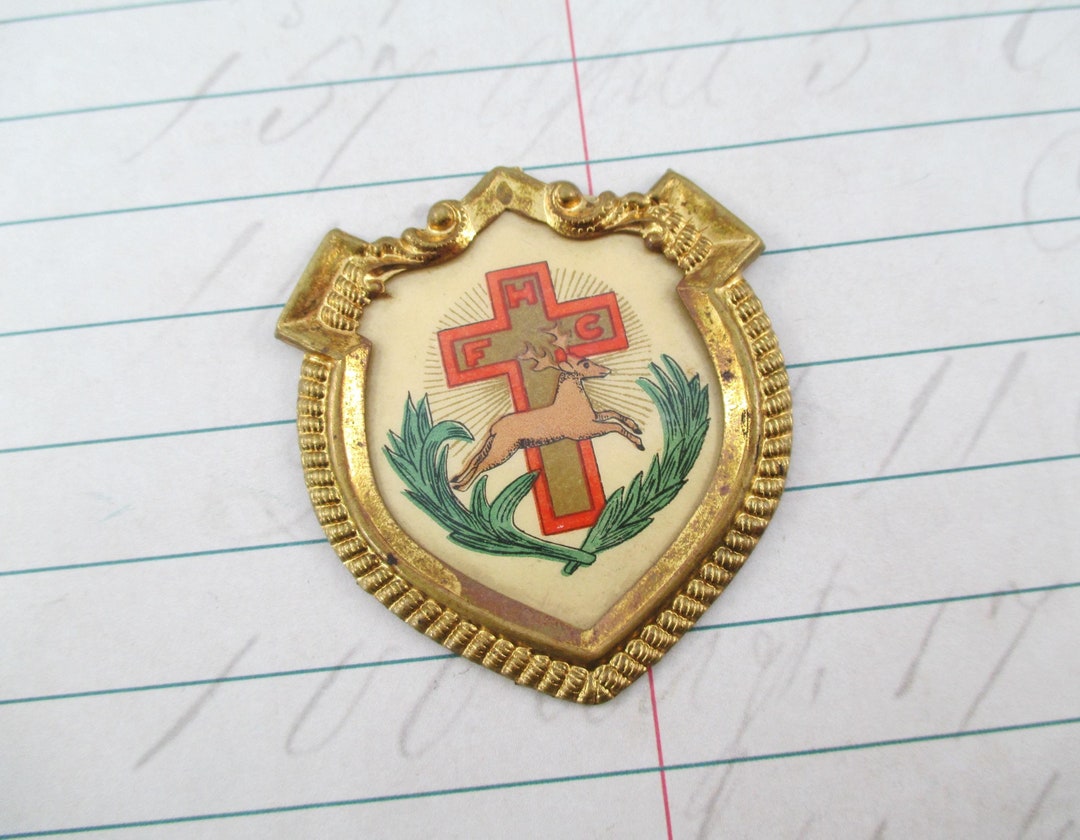 Vintage Fraternal Stag Celluloid Badge Medallion - Etsy