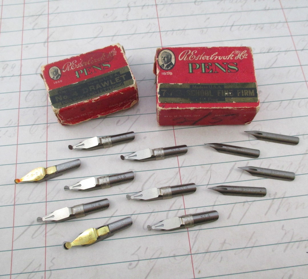 Two Vintage Esterbrook Pen Nib Boxes With 12 Nibs Ross F. George - Etsy