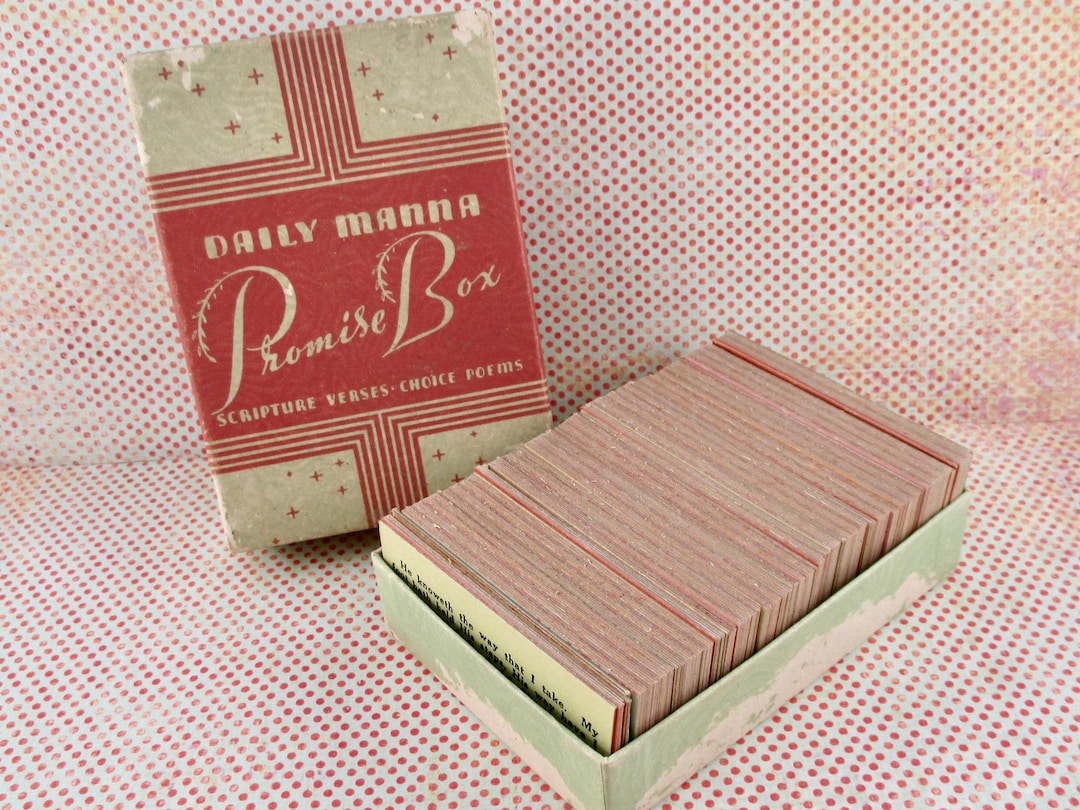 Vintage Daily Manna Promise Box - Scripture Verses and Choice Poems ...