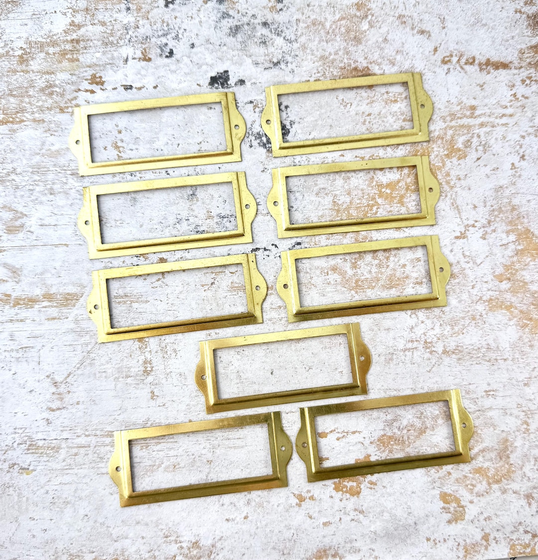 Nine Vintage Brass File Drawer Label Holders - Etsy