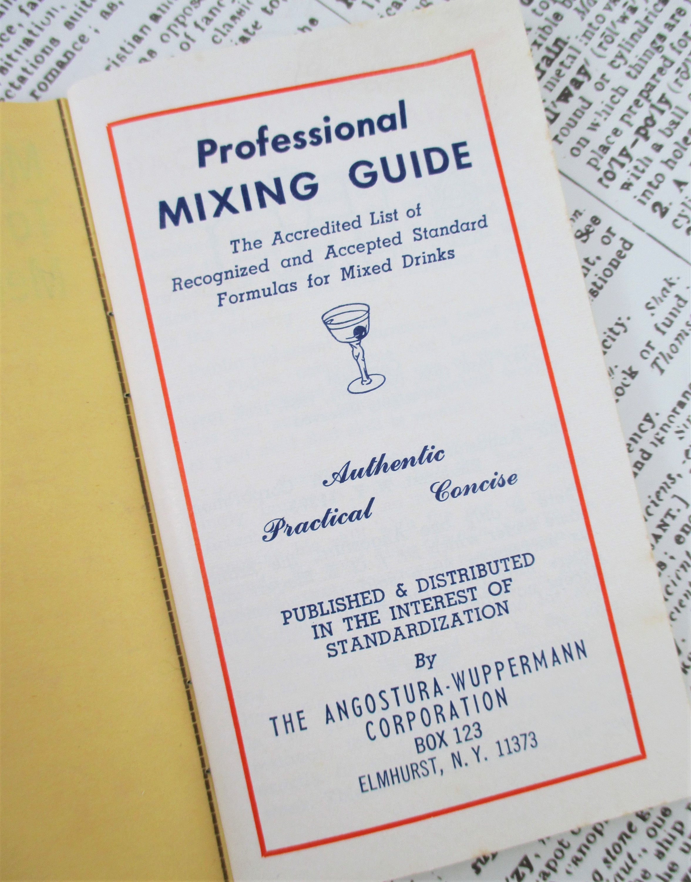 Vintage Professional Mixing Guide Angostura-Wupperman | Etsy