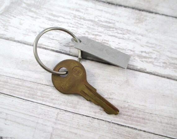 Vintage Numbered Custodian Key Fob and Key - Gem