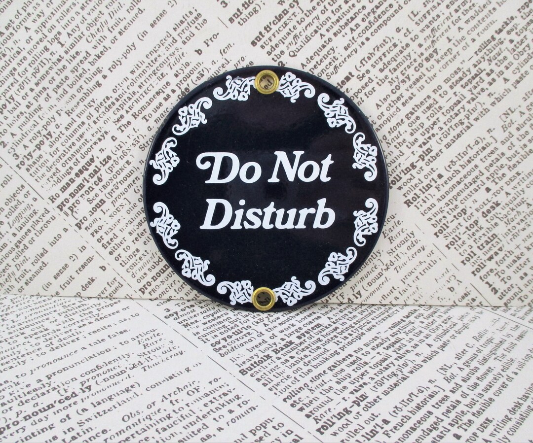 Vintage Blue and White Enamel Do Not Disturb Sign - Etsy