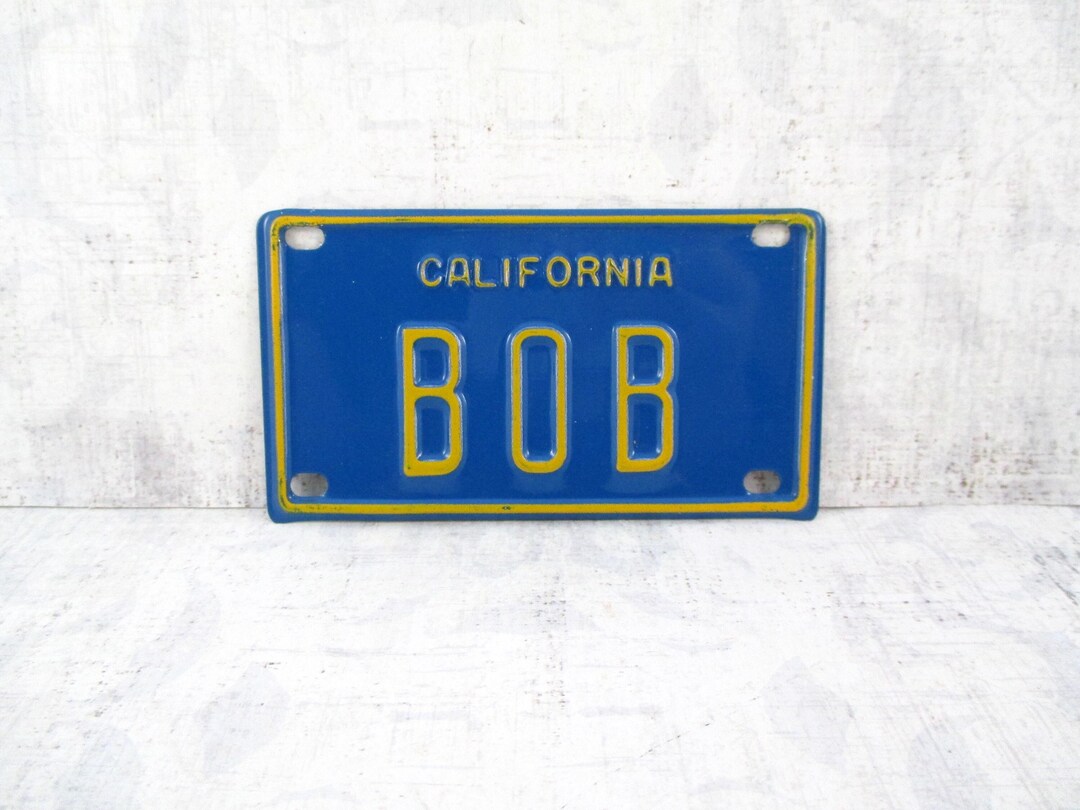 Vintage California Bike License Plate Bob - Etsy