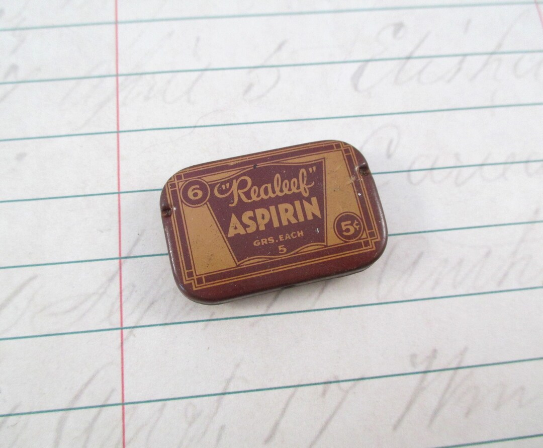 Mini Vintage Realeef Aspirin Tin - Etsy