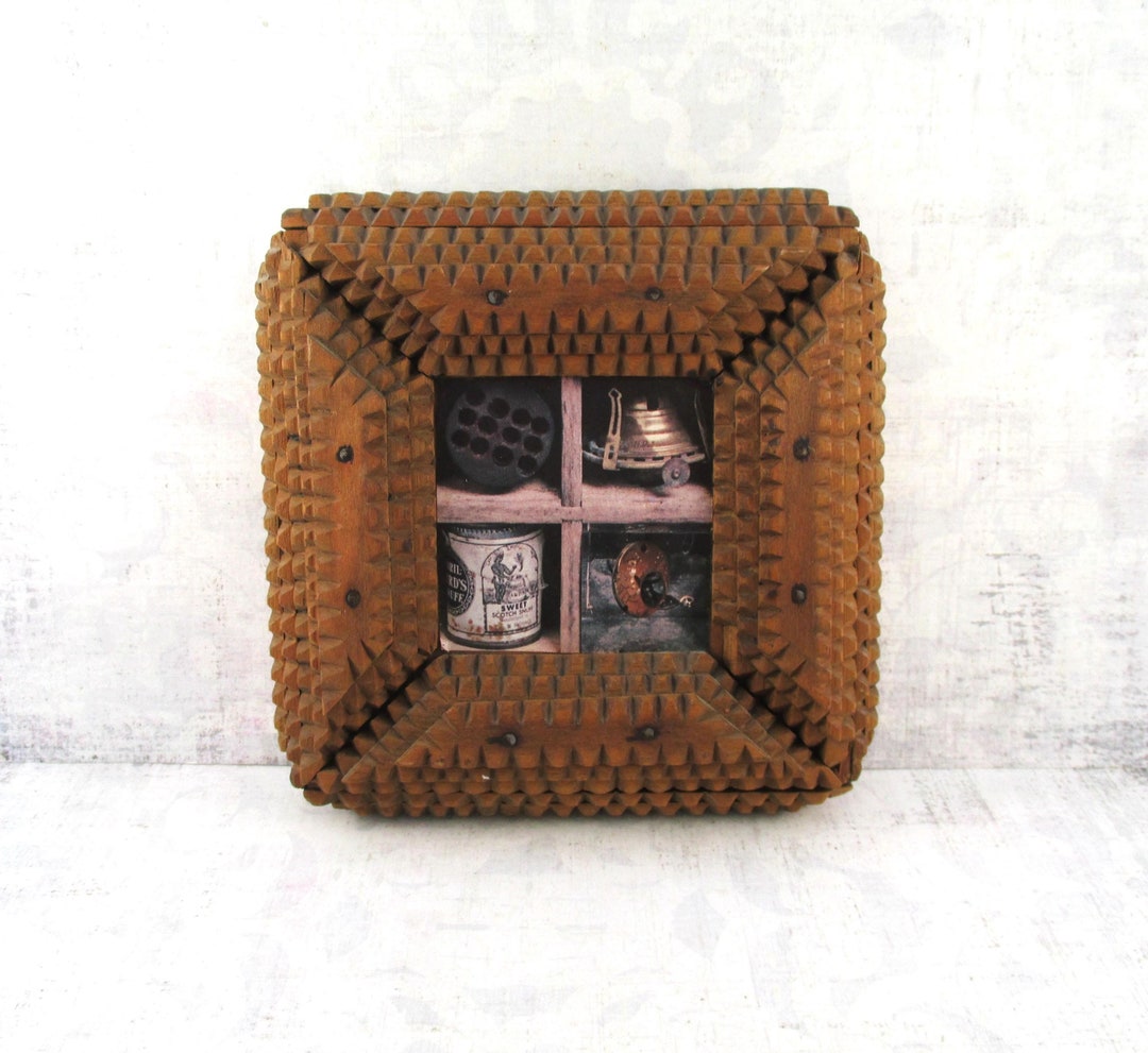Little Vintage Wood Folk / Tramp Art Frame - Etsy