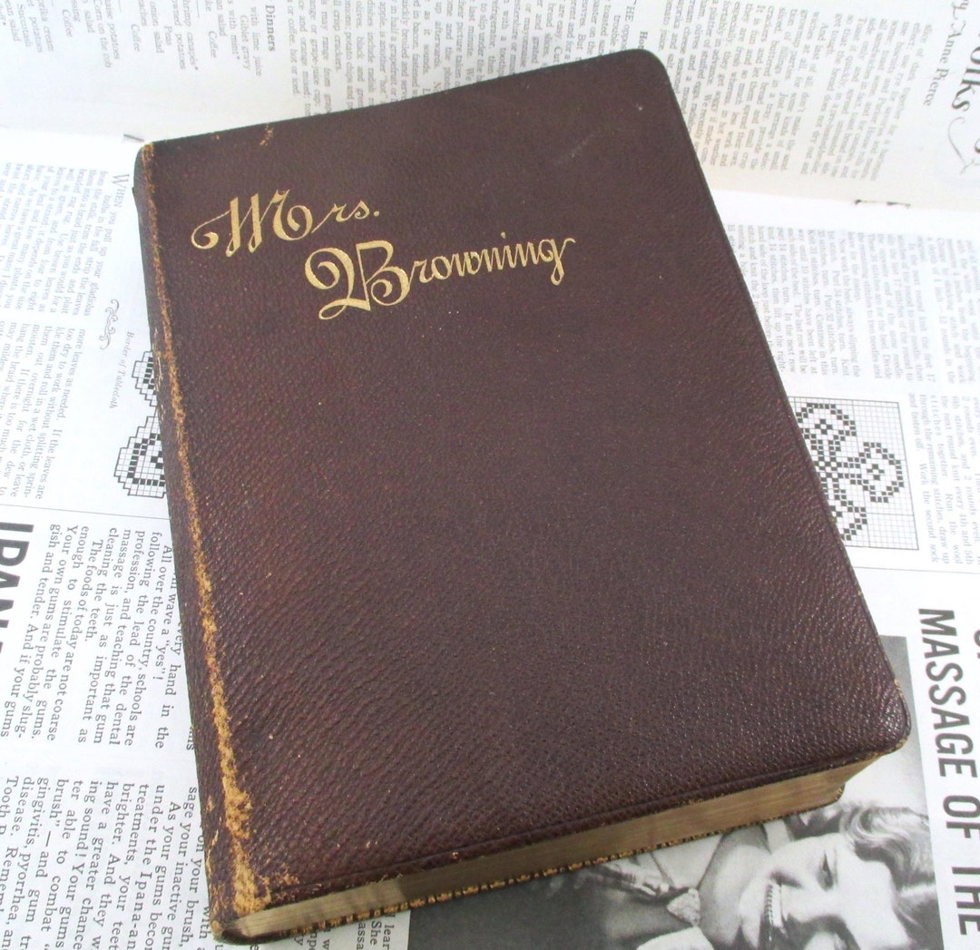 Vintage Leather Bound "mrs Browning" Book of Poetry - Poetical Works of ...