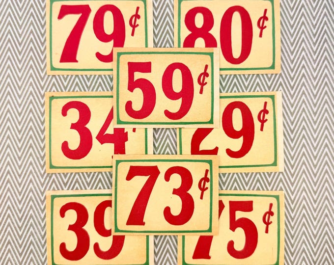 Eight Vintage Cardboard Label / Store Price Tags - Etsy