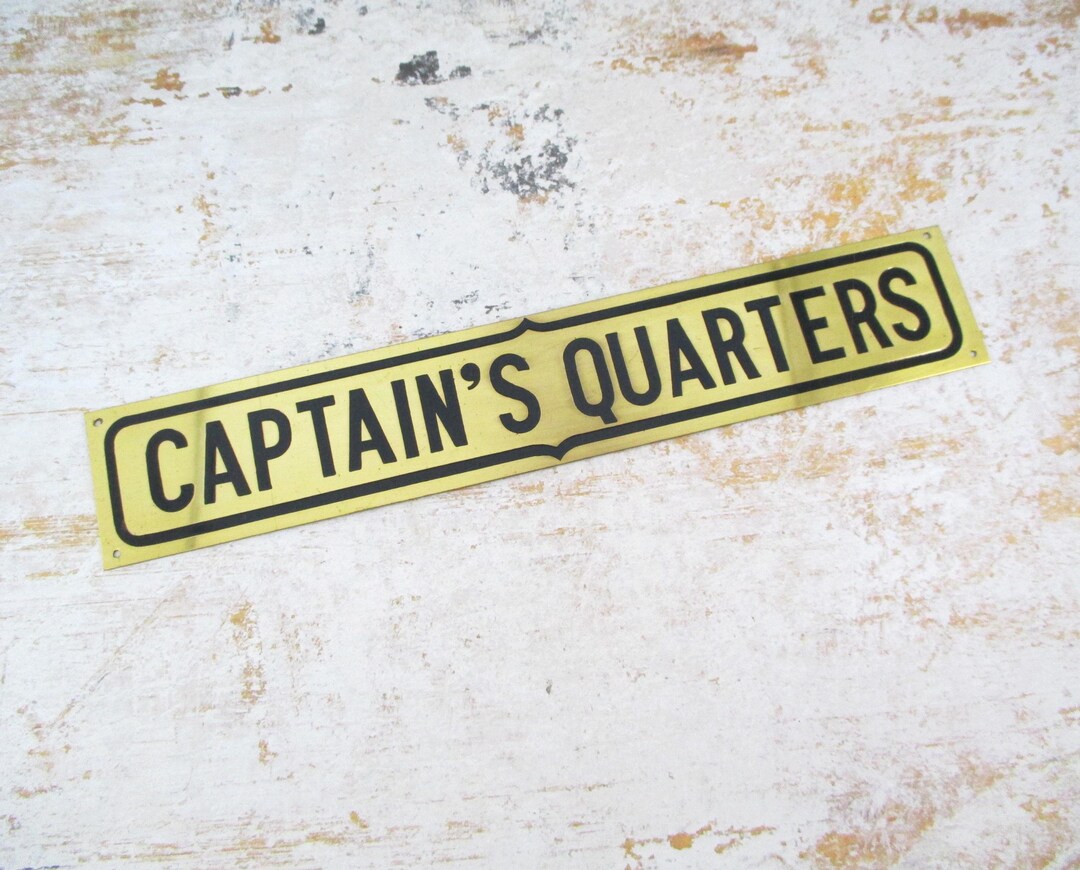 Vintage Brass "captain's Quarters" Sign - Etsy