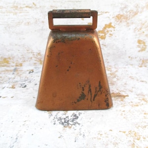 Vintage Copper Toned Metal Cow Bell - Etsy