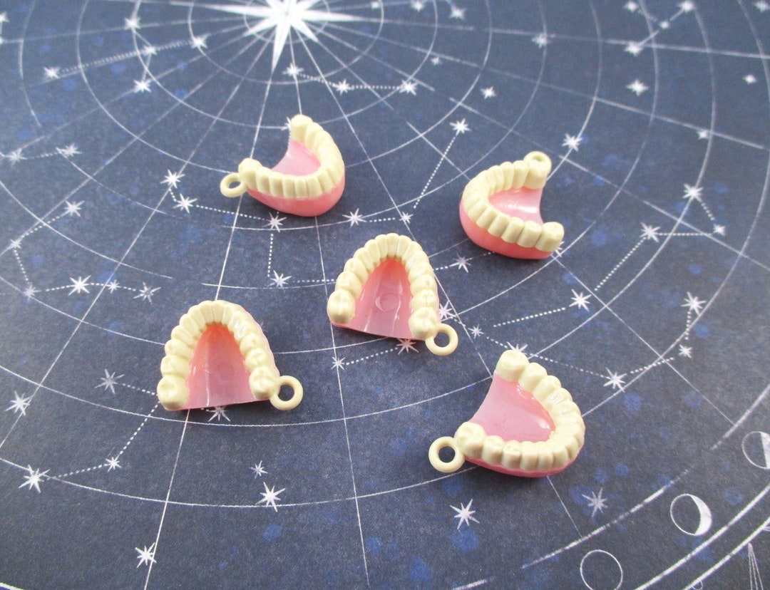 Five Little Vintage Denture / Teeth Charms - Etsy