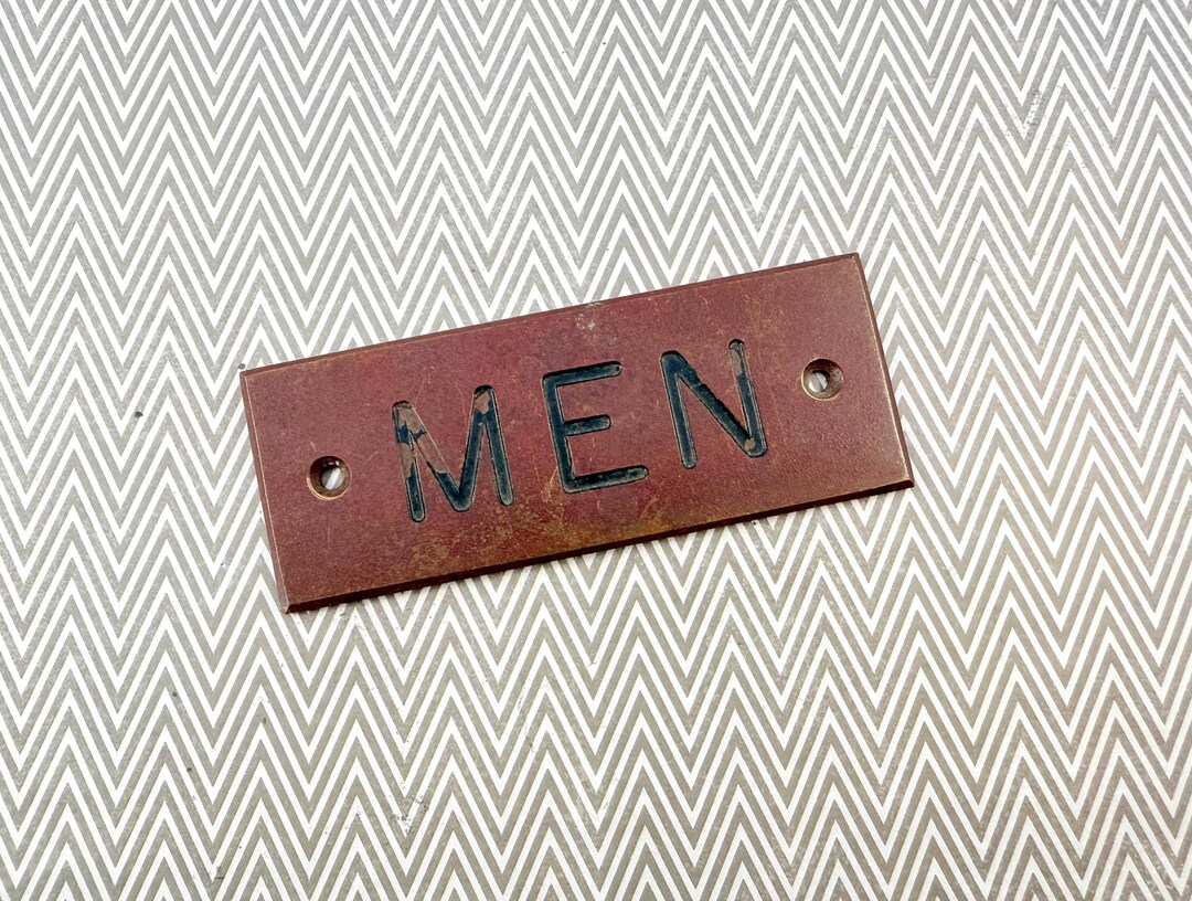 Vintage Brass Painted Men Door Sign - Etsy