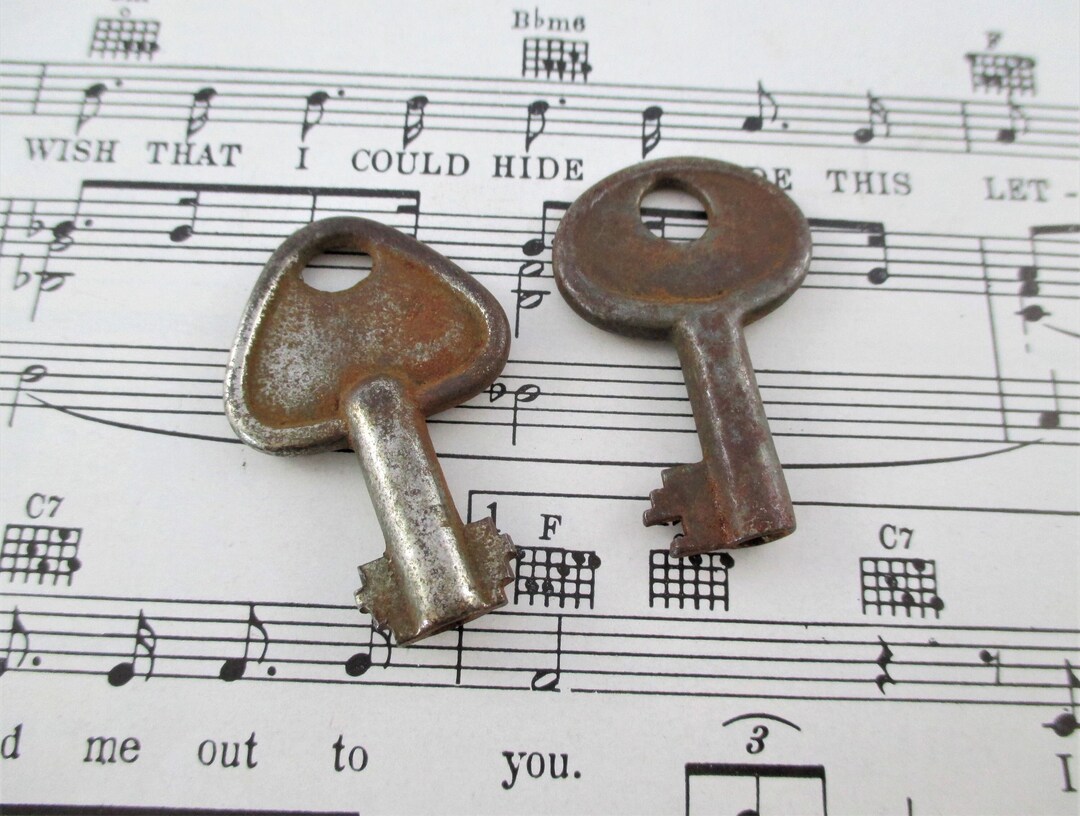 Pair of Vintage Short Barrel Skeleton Keys - Etsy