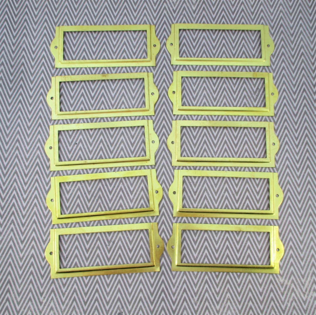 Ten Vintage Brass File Drawer Label Holders - Etsy