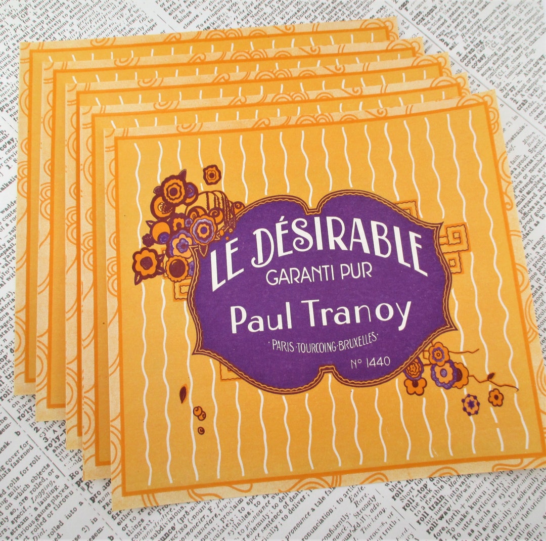 5 Vintage Art Nouveau French Soap Labels Le Desirable / Garanti Pur ...