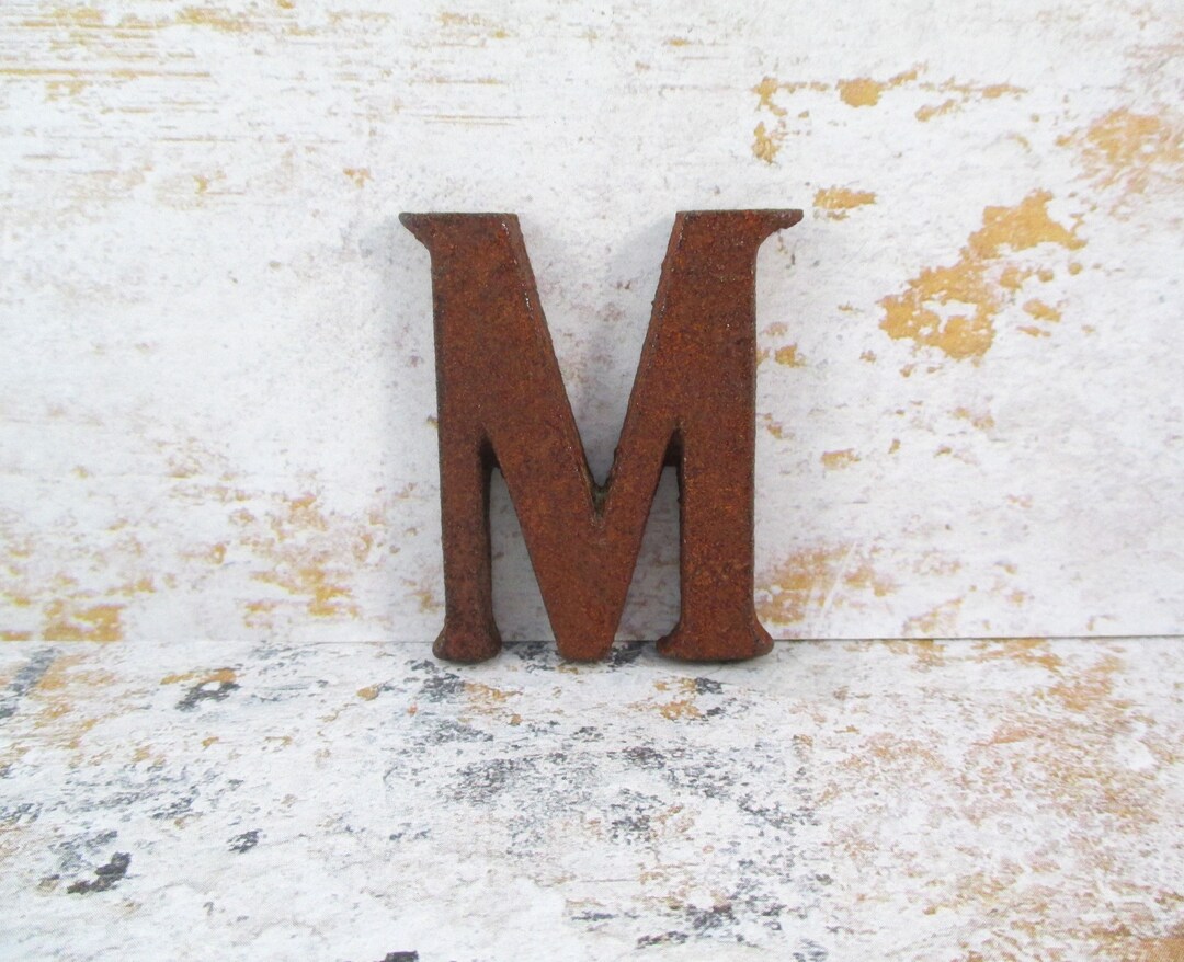 Vintage Rusty Cast Iron Letter M 2 1/8 High - Etsy