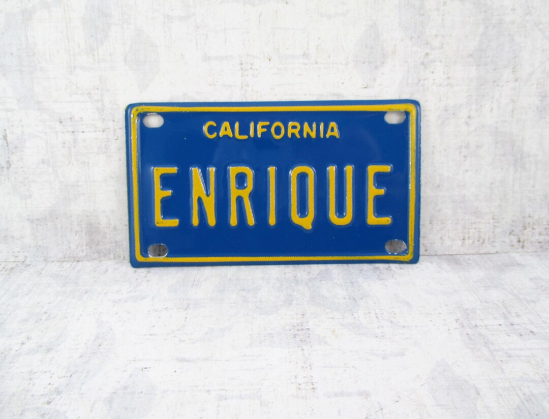 Vintage California Bike License Plate Enrique - Etsy