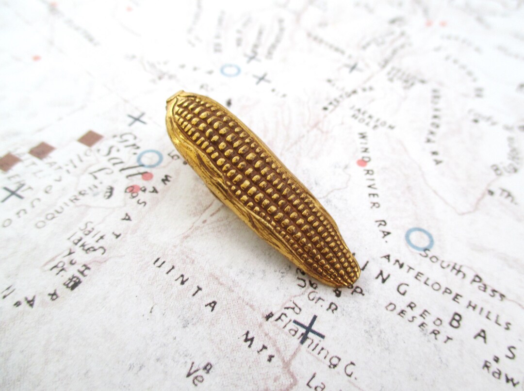 Vintage Gold Toned Ear of Corn Tie Clip / Bar - Etsy