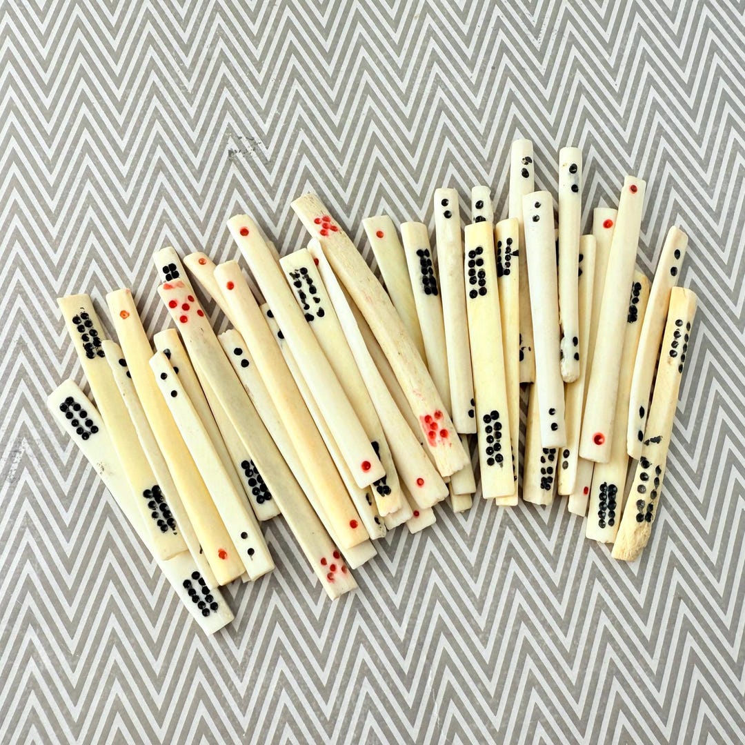 35 Vintage Bone Mahjong Counters - Etsy