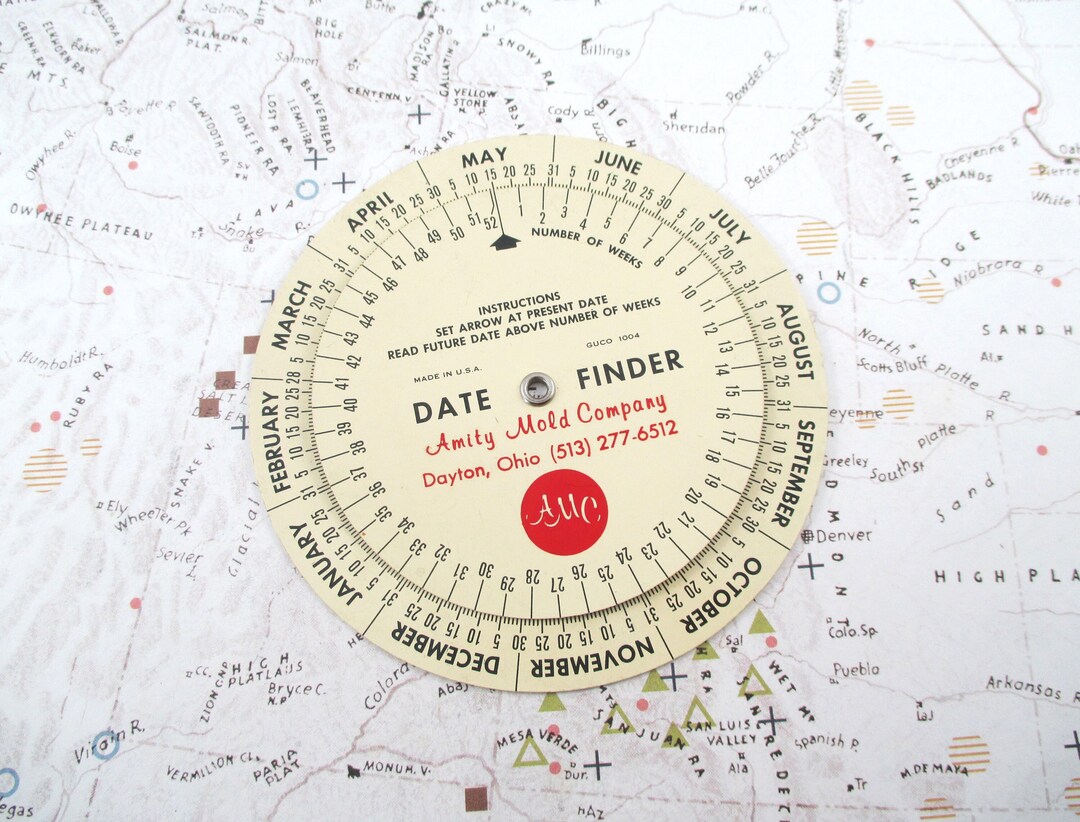 Vintage Advertising Dial Date Finder Amity Mold Company Dayton, Ohio - Etsy