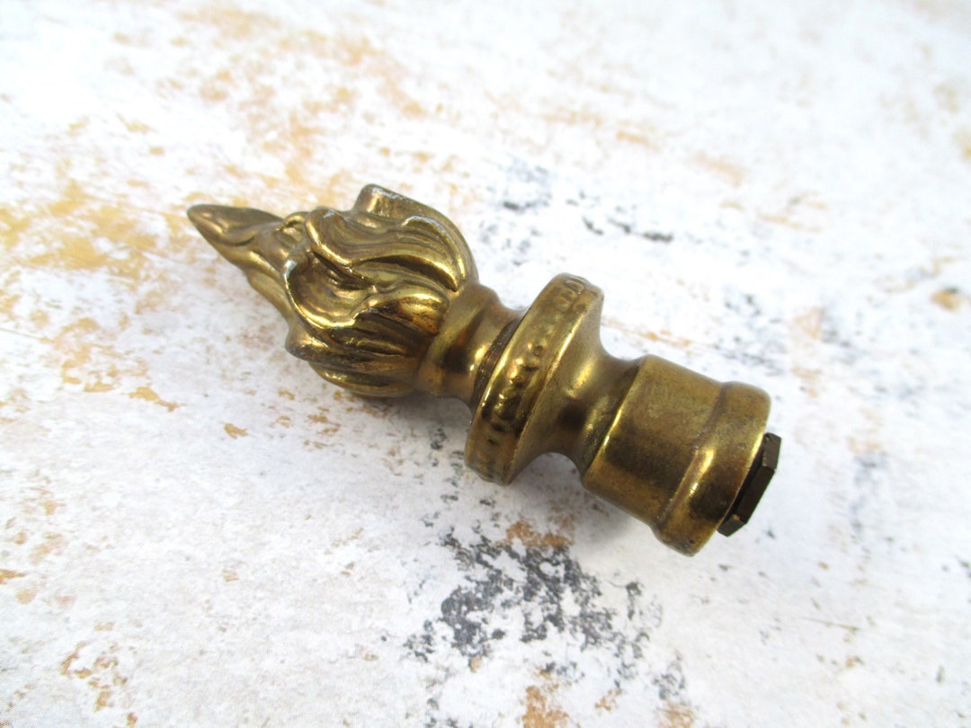 Vintage Brass Toned Candle Flame Finial - Etsy