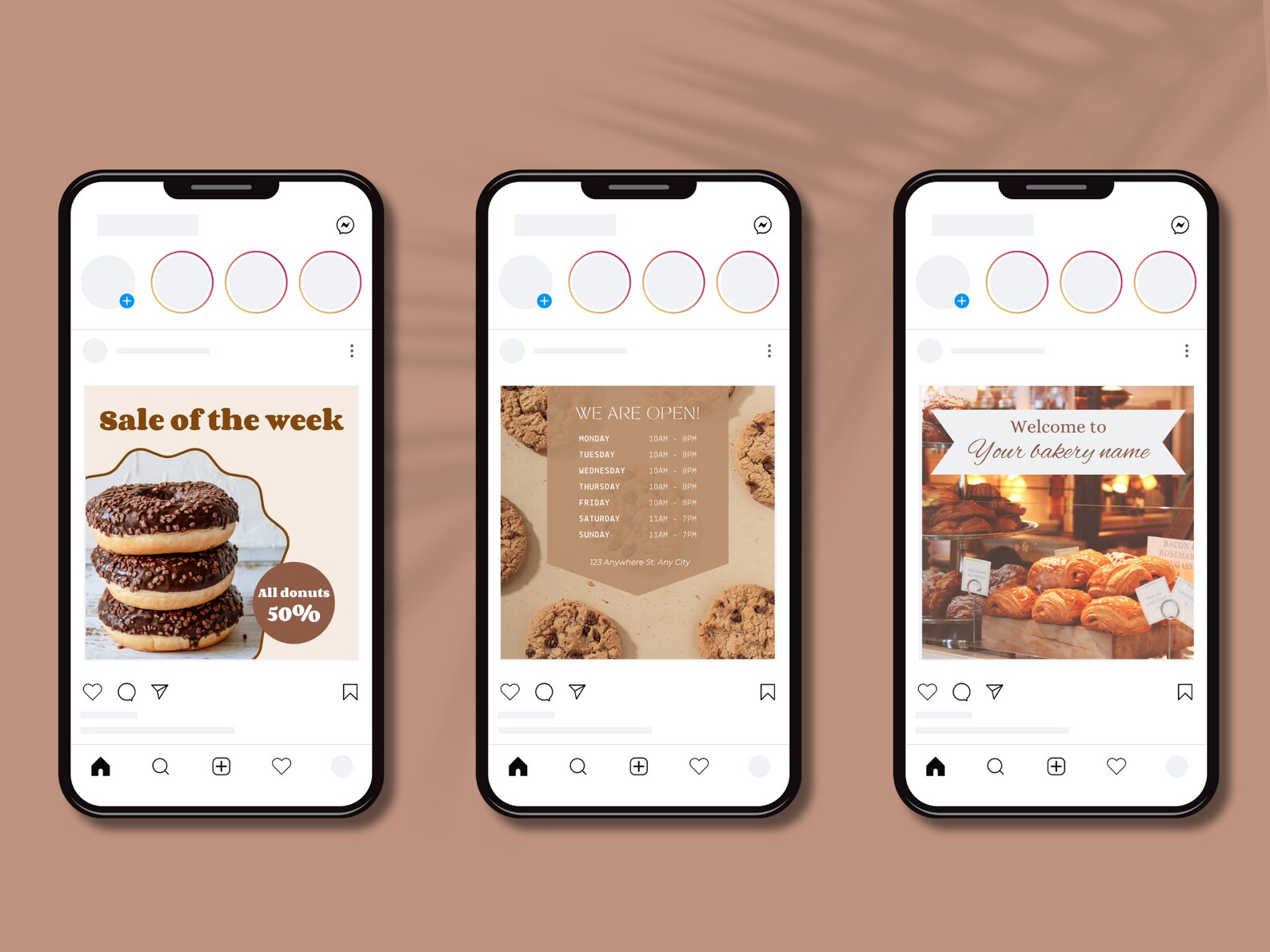 Bakery Instagram Post Templates, Bakery Social Media Templates, Cake ...