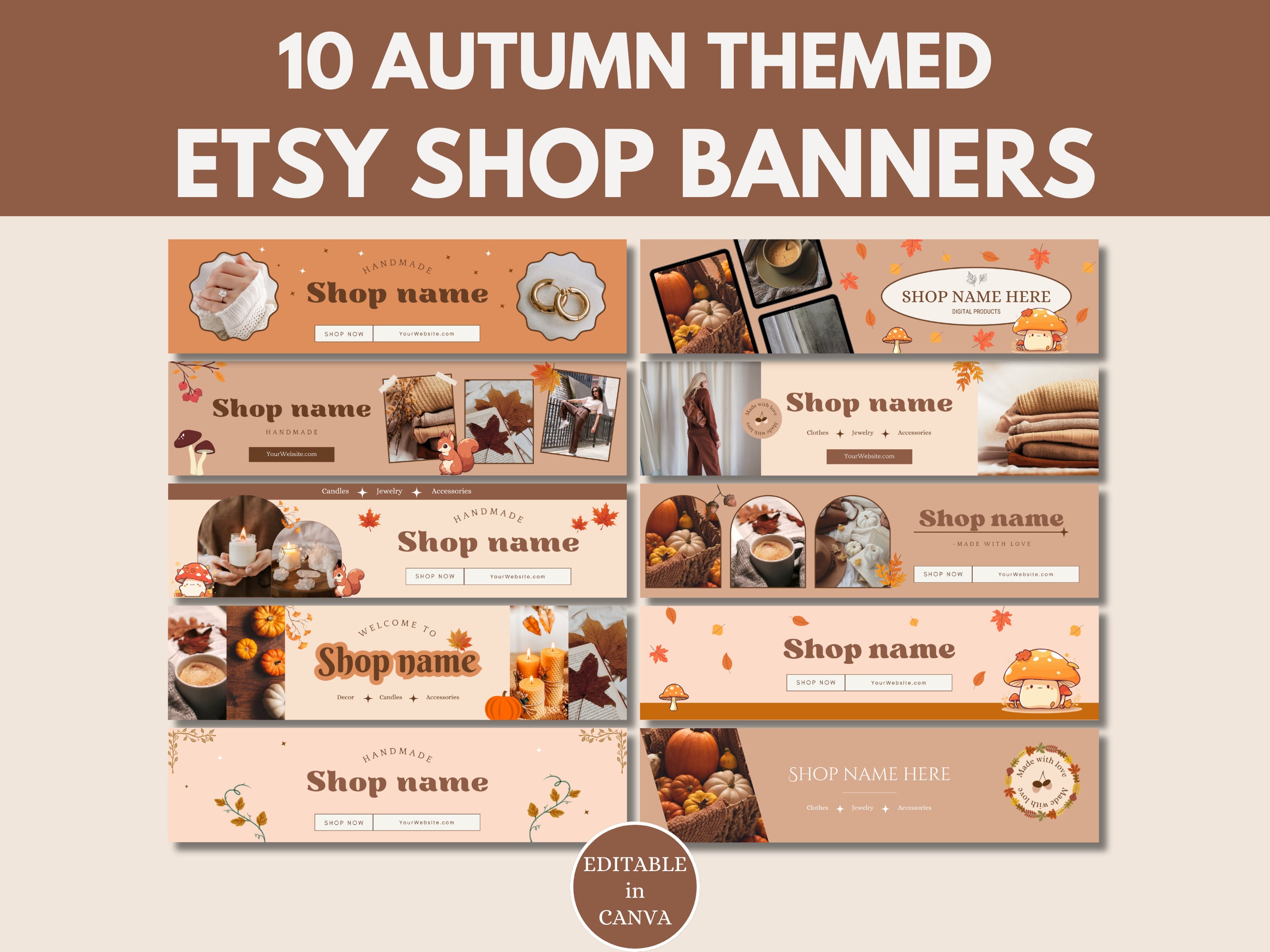 Etsy Shop Banner Autumn Etsy Shop Kit, Etsy Store Bundle, Banner ...