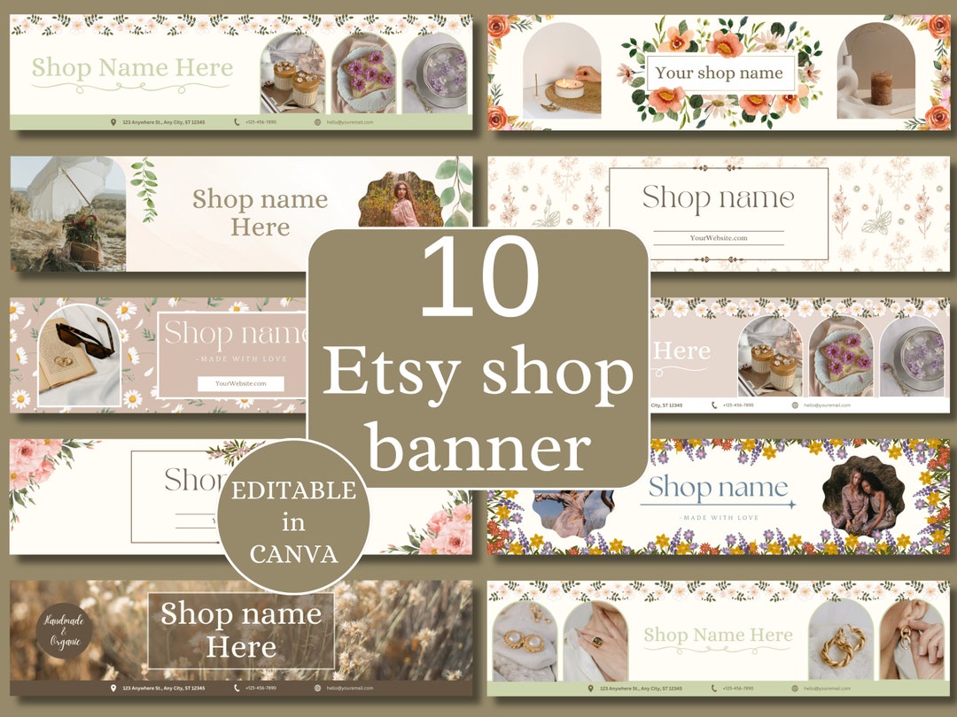 Floral Etsy Banners, Etsy Shop Kit, Branding Kit, Etsy Shop Banner ...