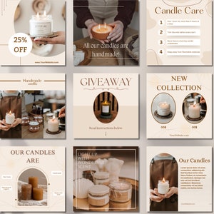 Candle Business Instagram Post Templates Canva, Candlemaker Instagram ...