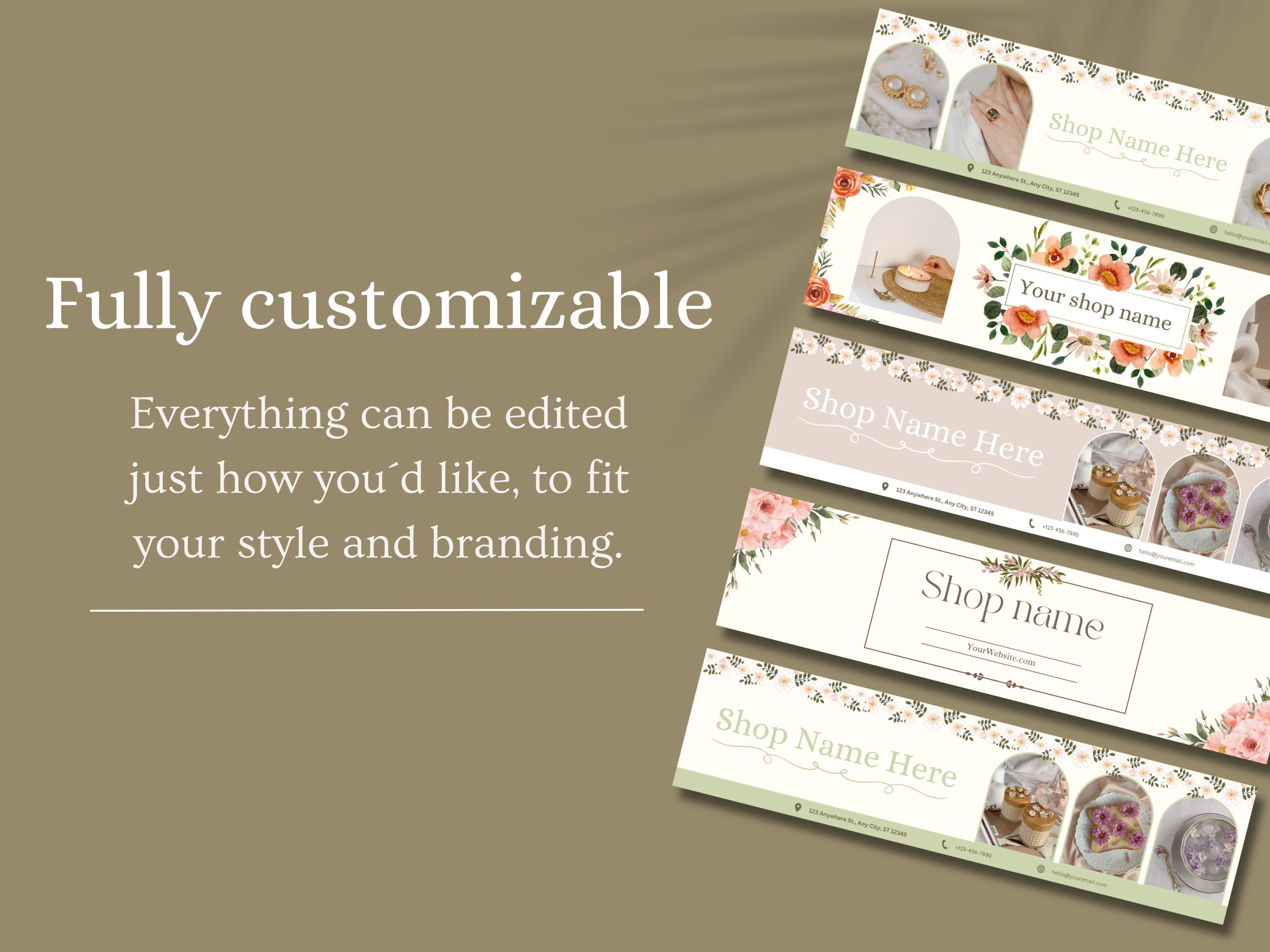 Floral Etsy Banners, Etsy Shop Kit, Branding Kit, Etsy Shop Banner ...