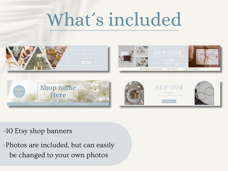 Etsy Shop Banner Modern, Blue Etsy Shop Kit, Banner Templates Canva ...