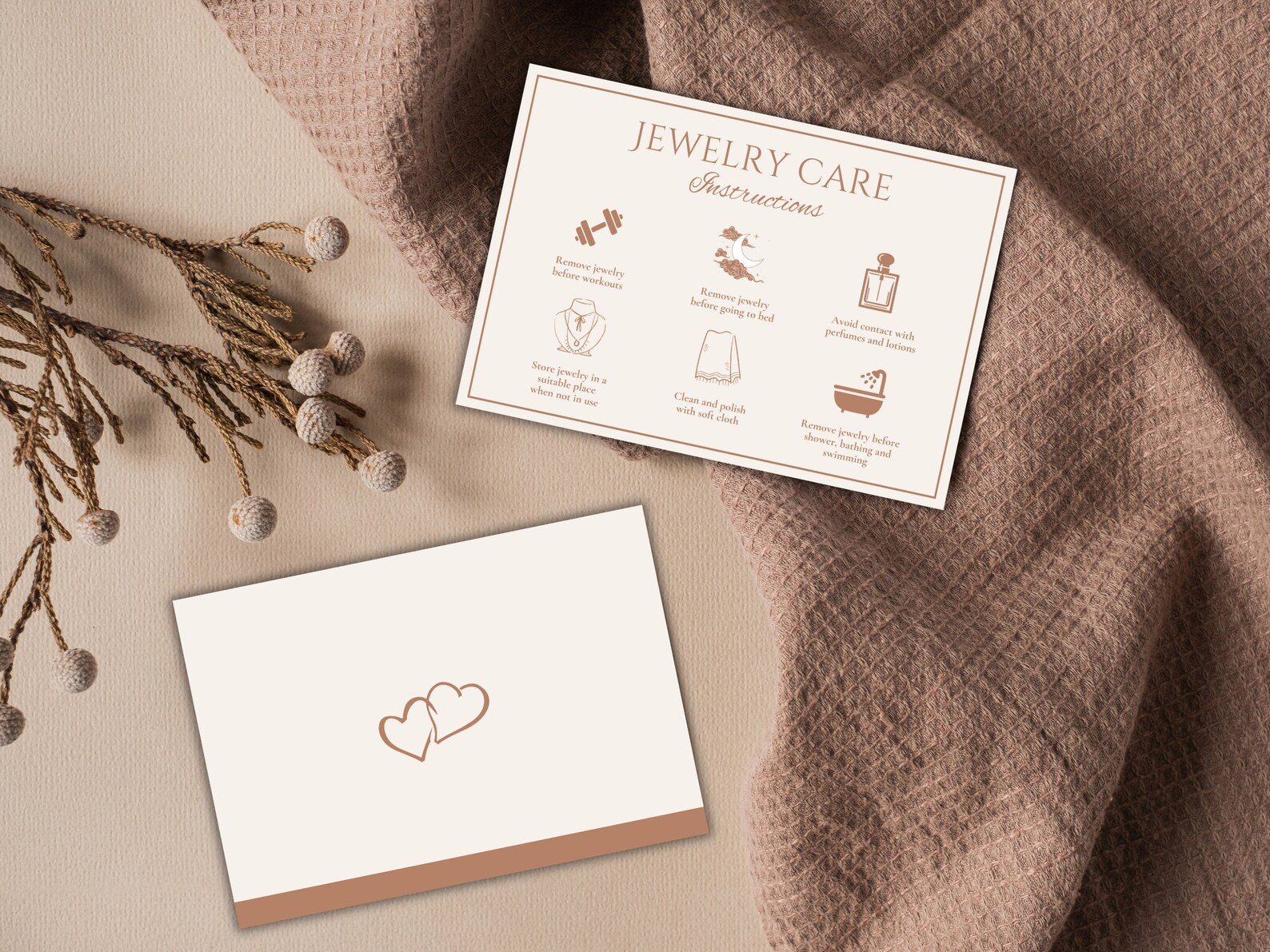 Jewelry Care Card Printable Template Canva, Editable Care Card, Product ...