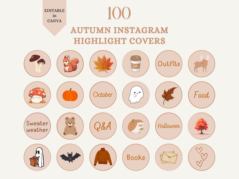 Autumn Instagram Story Highlight Covers, Fall Ig Story Icons, Autumn ...