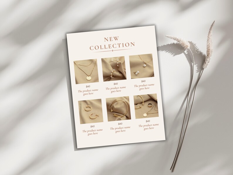 Jewelry Line Sheet Bundle, Line Sheet Templates for Jewelry Business ...
