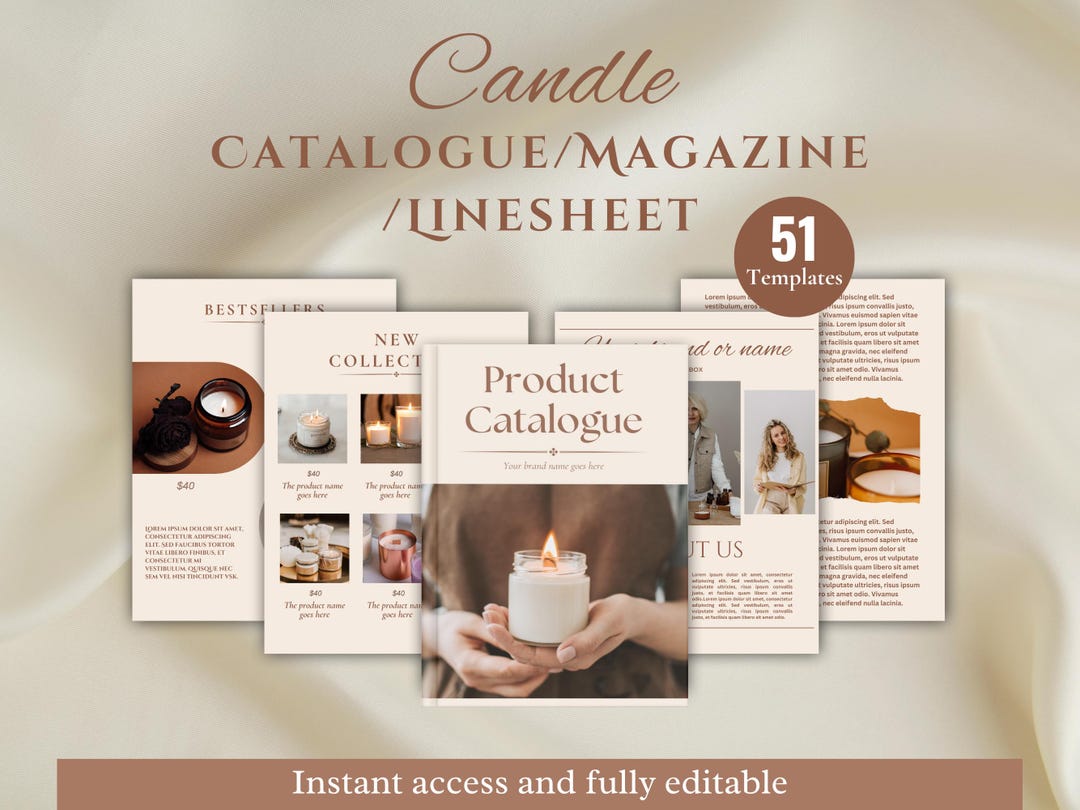 Candle Product Catalogue Templates, Candle Line Sheet Canva, Neutral ...